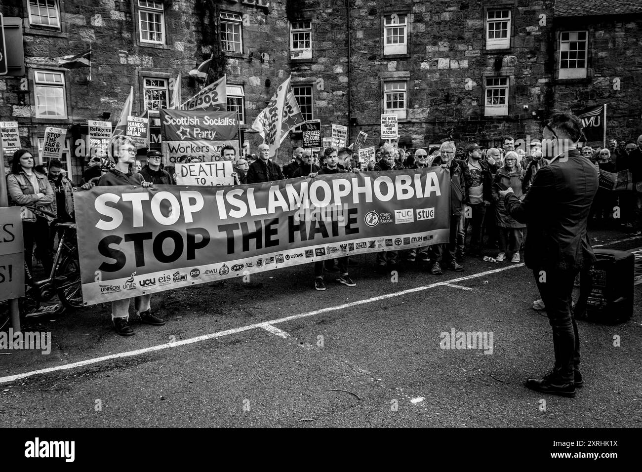 Paisley Watermill Anti Racism Rally august 9th 2024 Stock Photo - Alamy