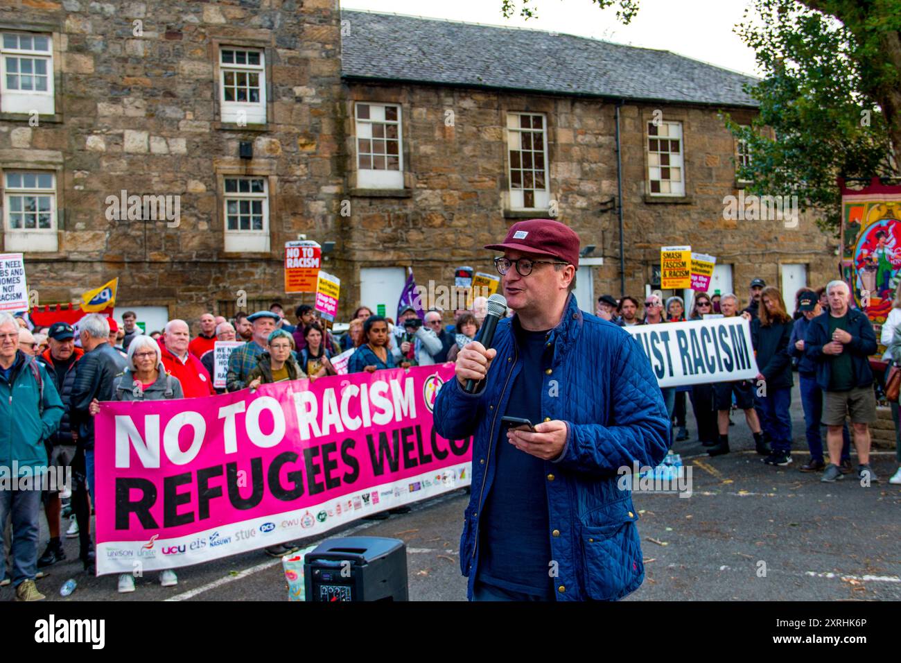 Paisley Watermill Anti Racism Rally august 9th 2024 Stock Photo - Alamy