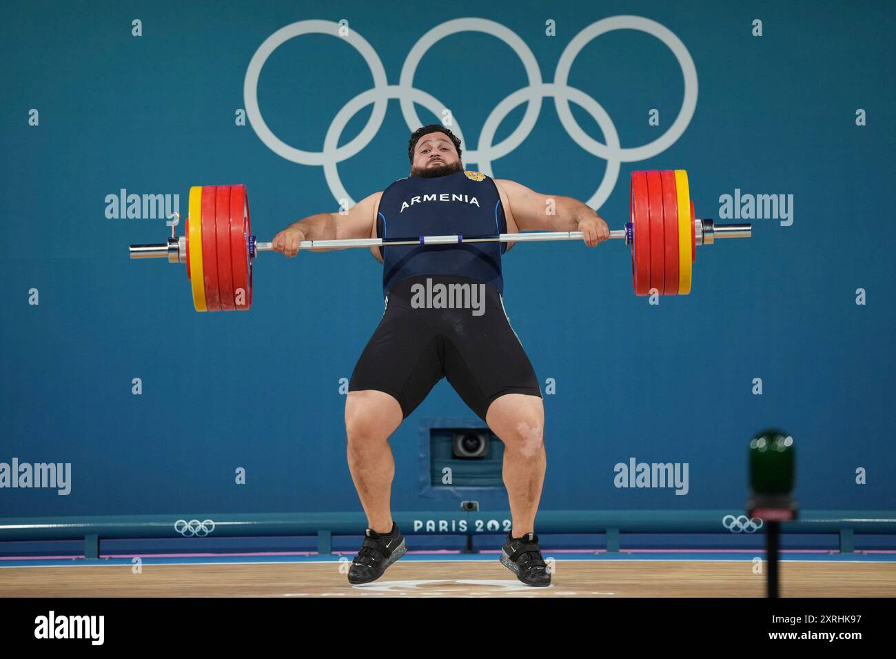 Varazdat Lalayan of Armenia competes during the men's +102kg ...
