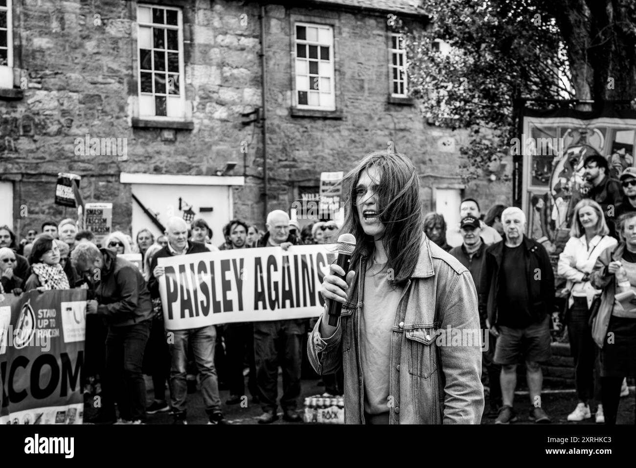 Paisley Watermill Anti Racism Rally august 9th 2024 Stock Photo - Alamy