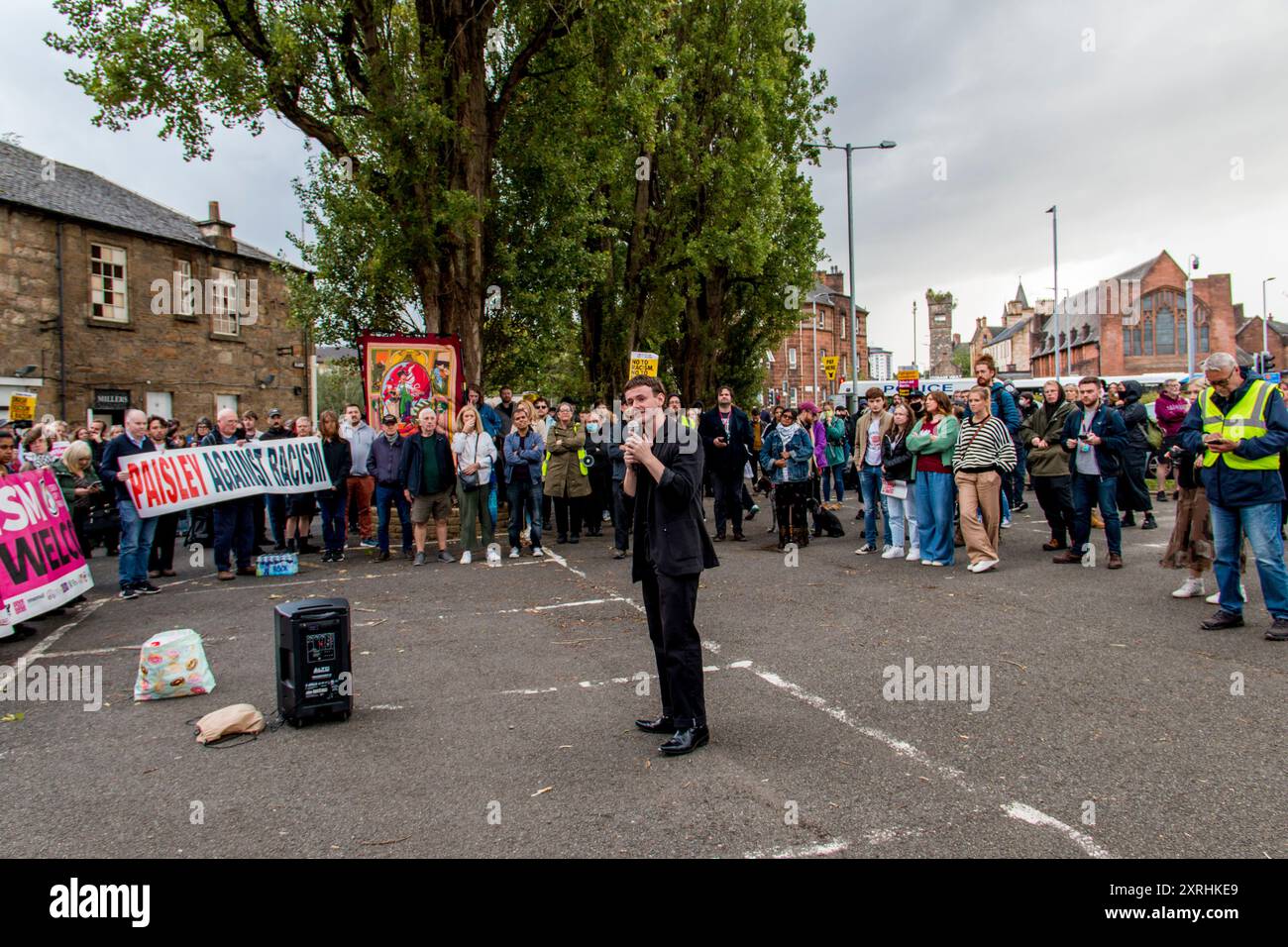 Paisley Watermill Anti Racism Rally august 9th 2024 Stock Photo - Alamy