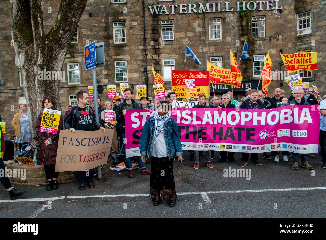 Paisley Watermill Anti Racism Rally august 9th 2024 Stock Photo - Alamy