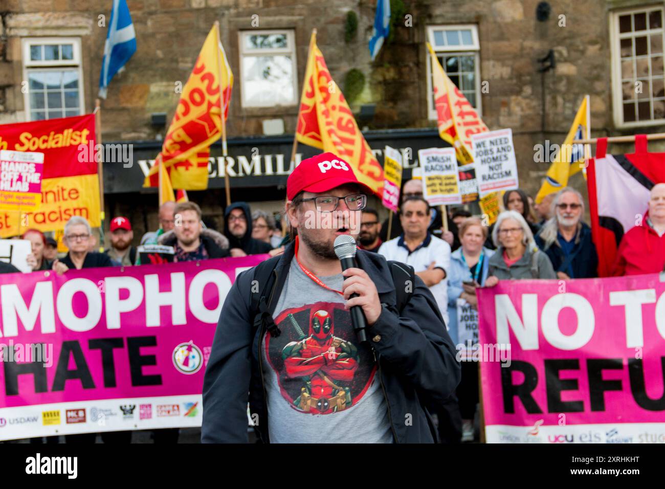 Paisley Watermill Anti Racism Rally august 9th 2024 Stock Photo - Alamy