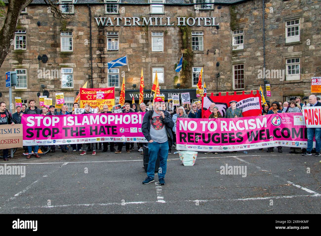 Paisley Watermill Anti Racism Rally august 9th 2024 Stock Photo - Alamy