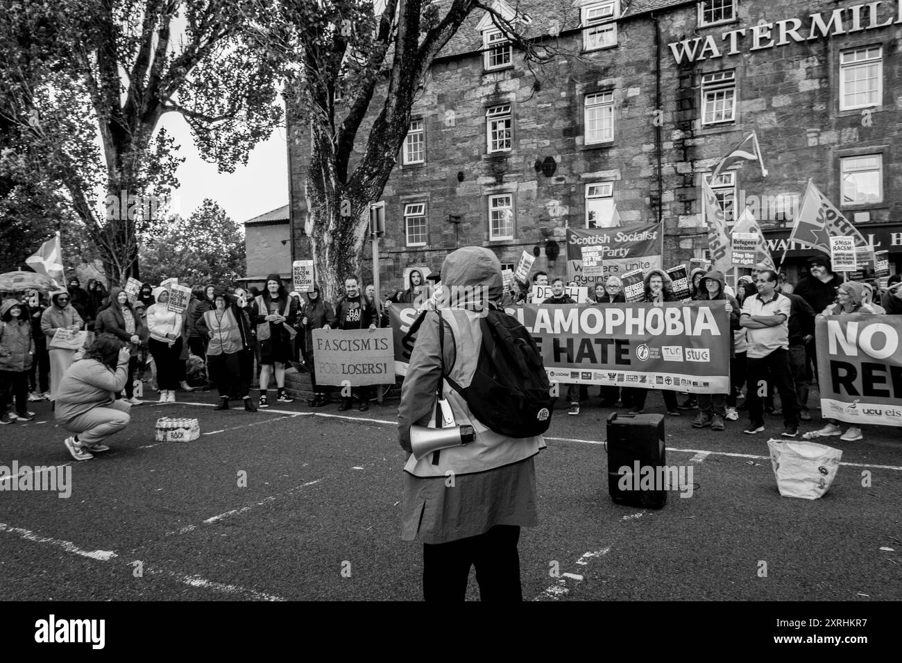 Paisley Watermill Anti Racism Rally august 9th 2024 Stock Photo - Alamy