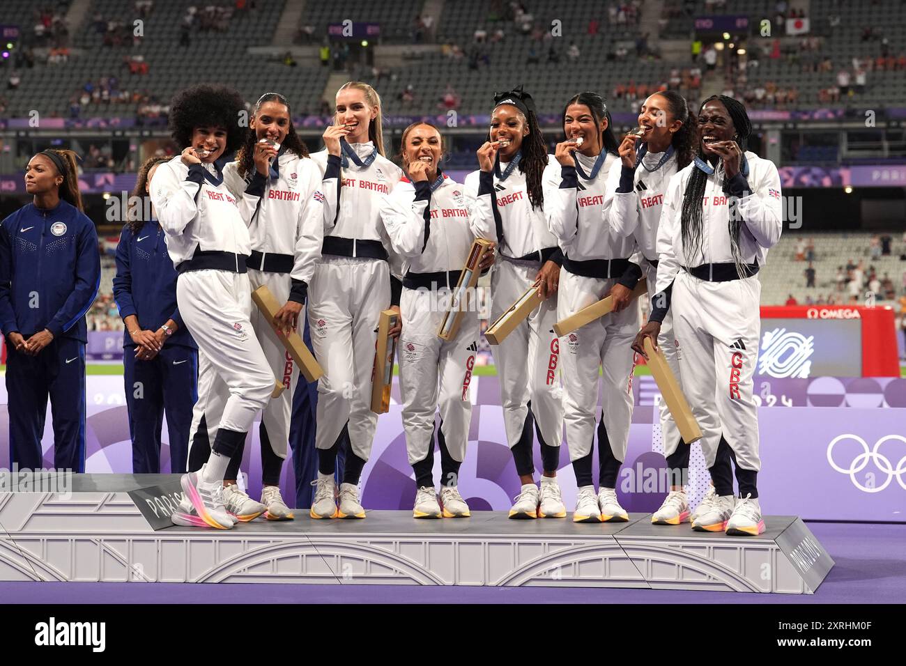 Great Britain's Jodie Williams, Lina Nielsen, Hannah Kelly, Yemi Mary ...