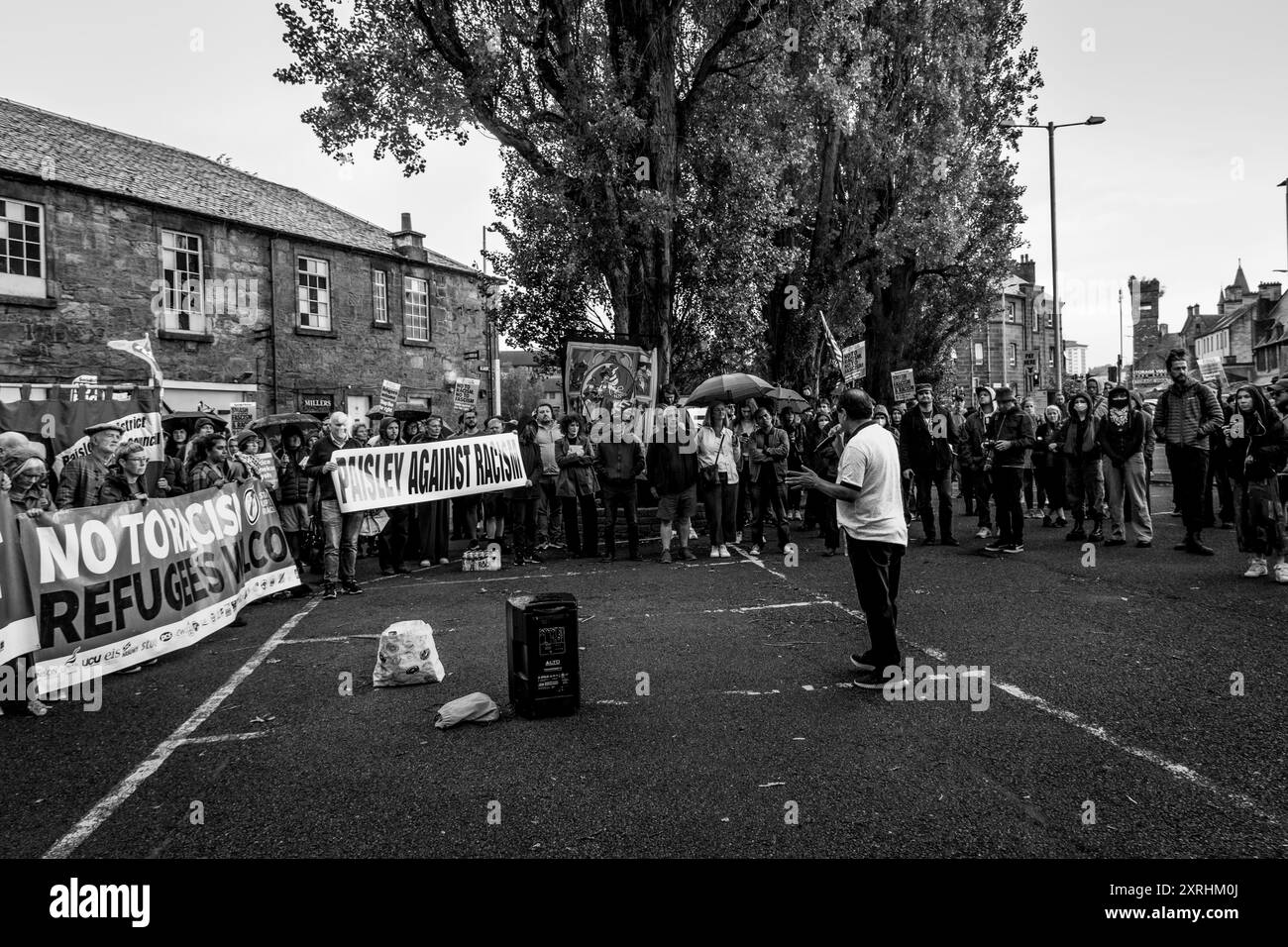 Paisley Watermill Anti Racism Rally august 9th 2024 Stock Photo - Alamy