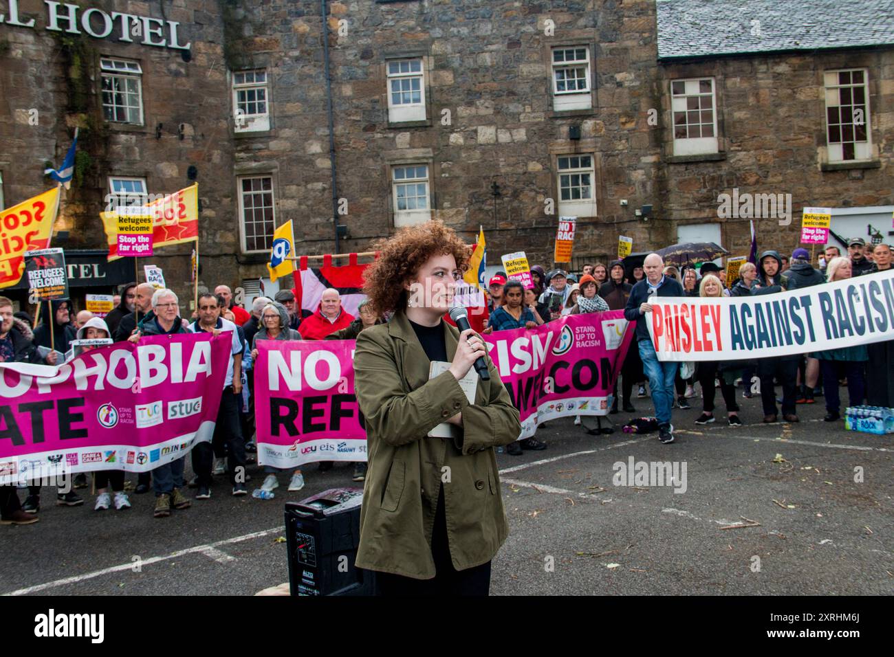 Paisley Watermill Anti Racism Rally august 9th 2024 Stock Photo - Alamy