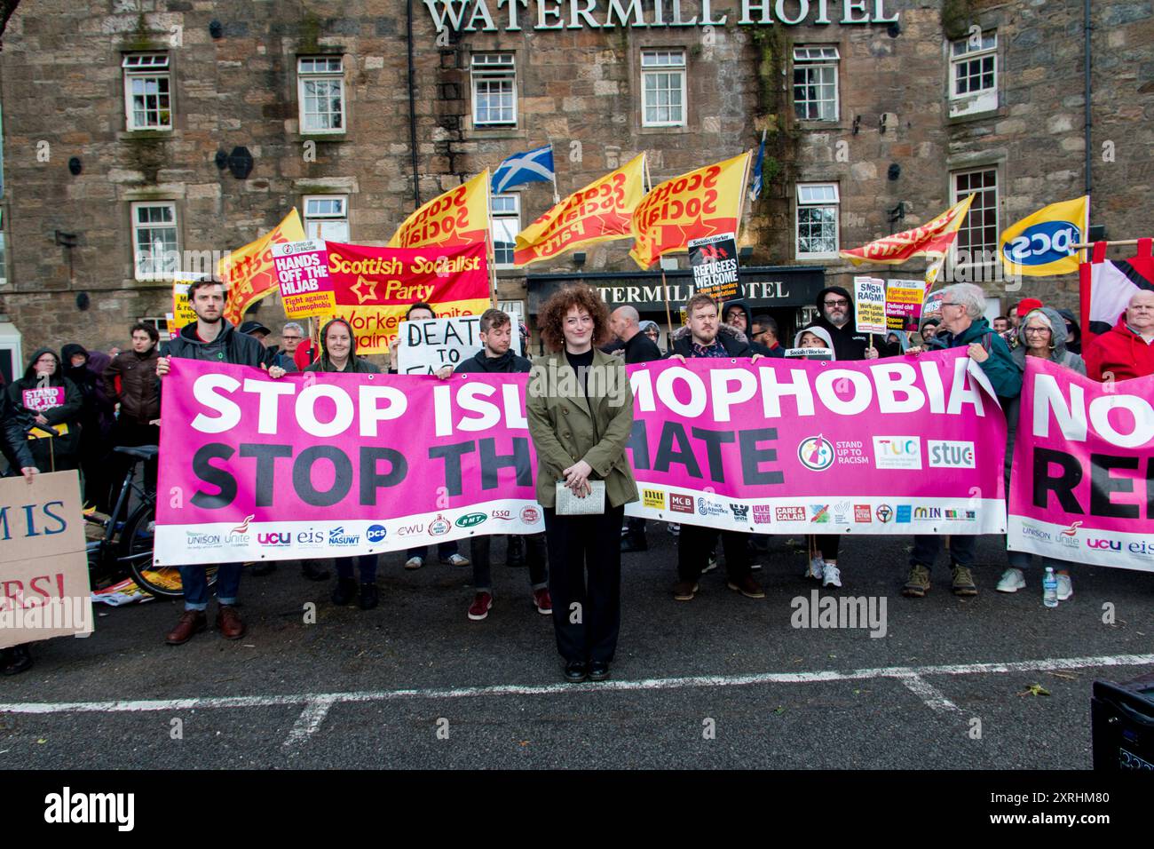 Paisley Watermill Anti Racism Rally august 9th 2024 Stock Photo - Alamy