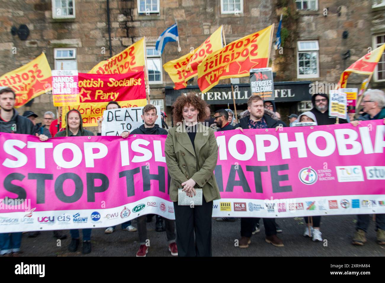 Paisley Watermill Anti Racism Rally august 9th 2024 Stock Photo - Alamy