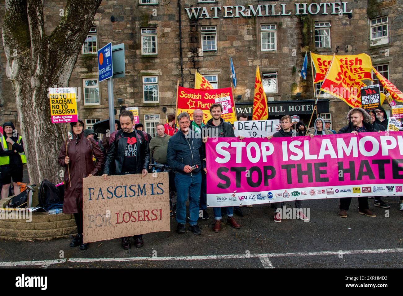 Paisley Watermill Anti Racism Rally august 9th 2024 Stock Photo - Alamy