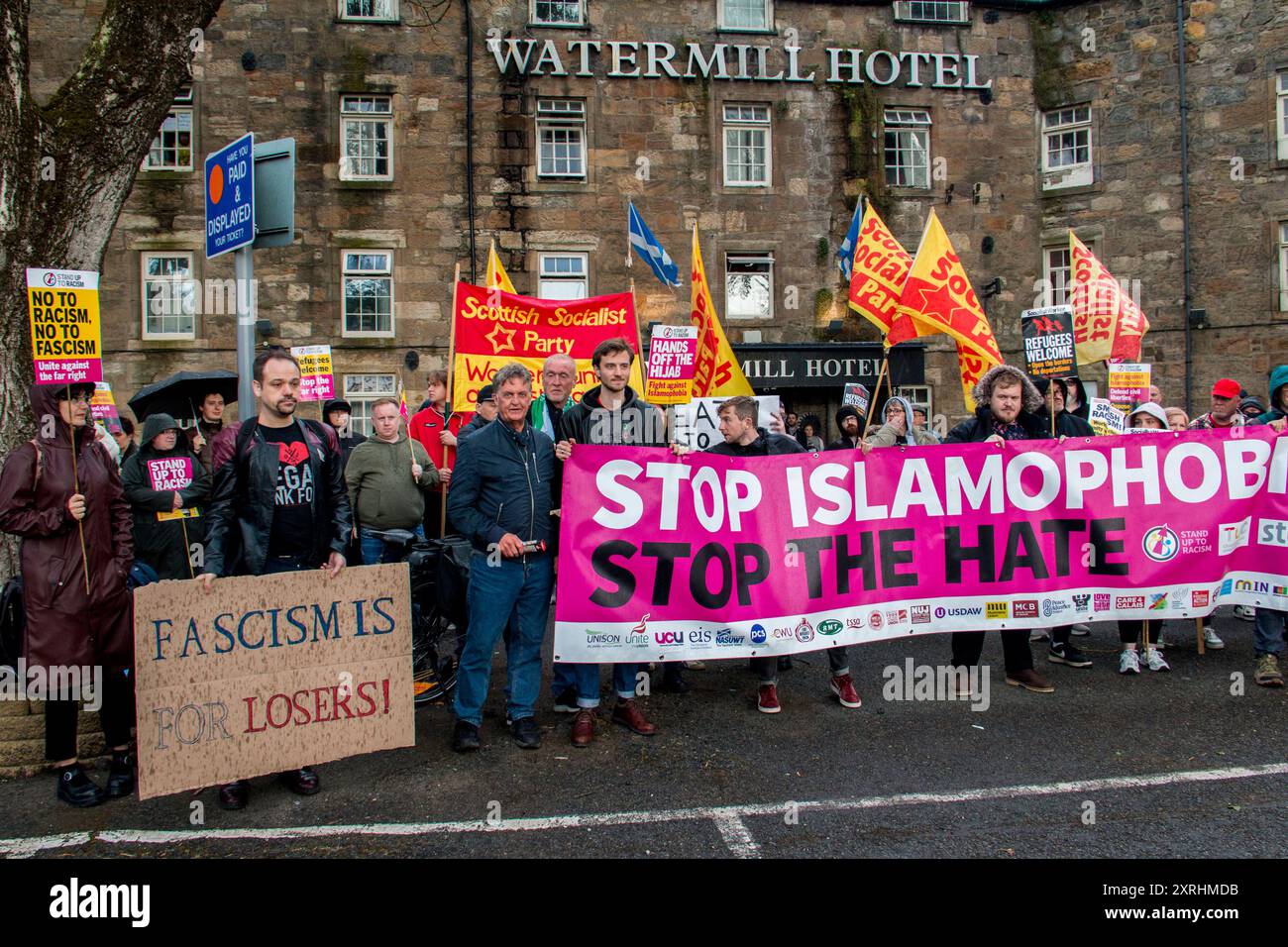 Paisley Watermill Anti Racism Rally august 9th 2024 Stock Photo - Alamy