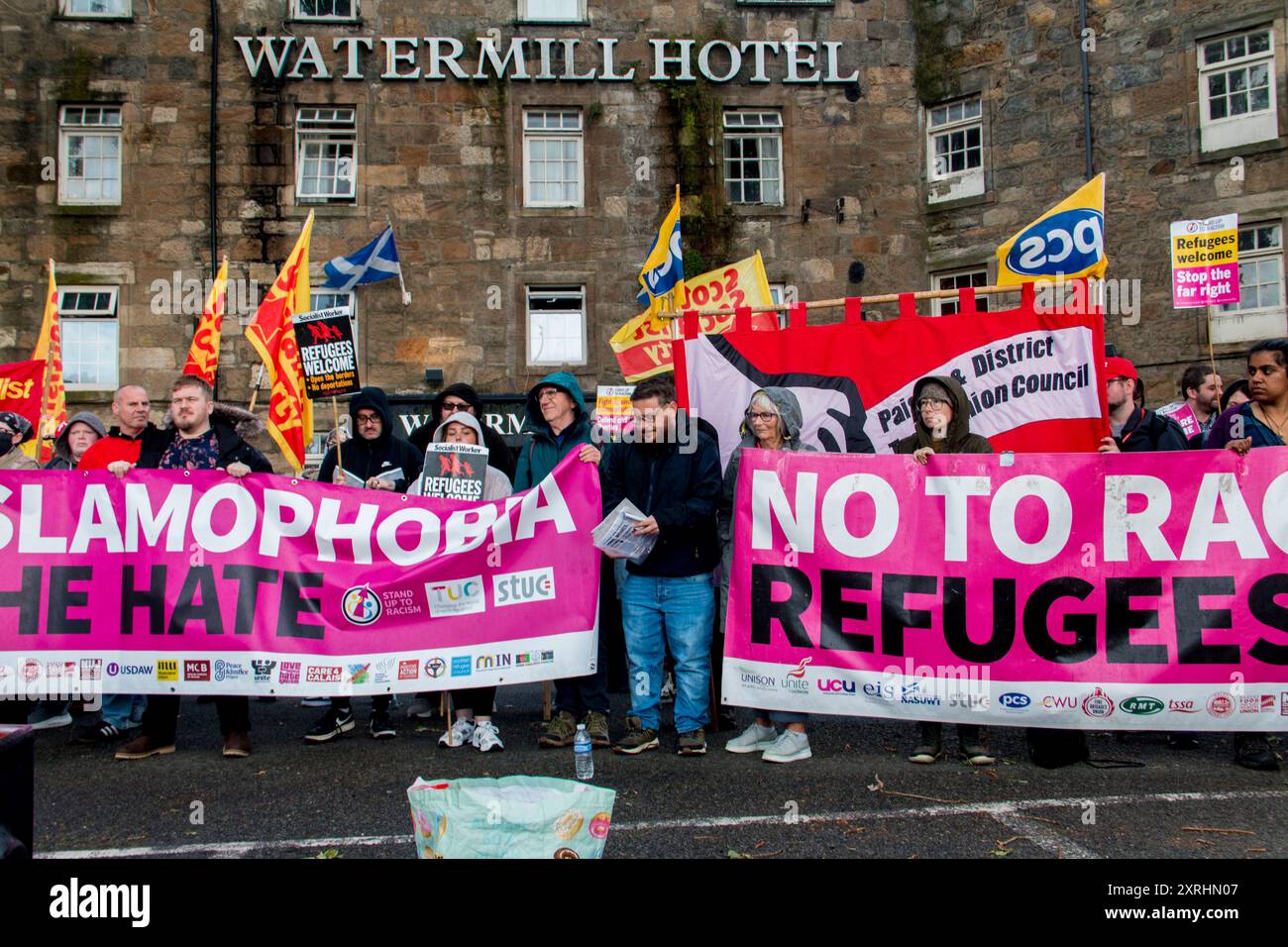 Paisley Watermill Anti Racism Rally august 9th 2024 Stock Photo - Alamy