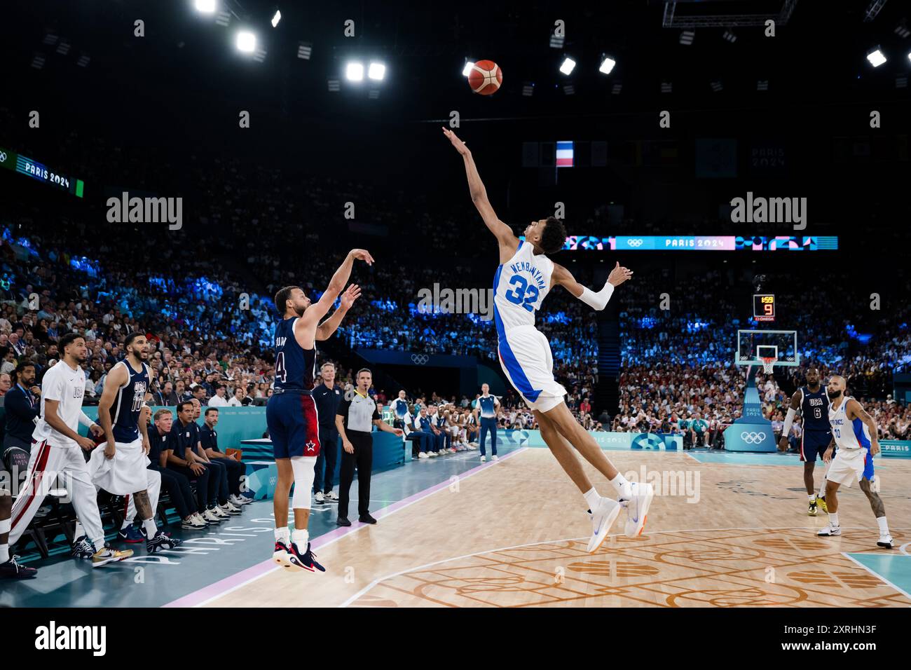 Stephen Curry of, United States. , . and Victor Wembanyama of France in ...