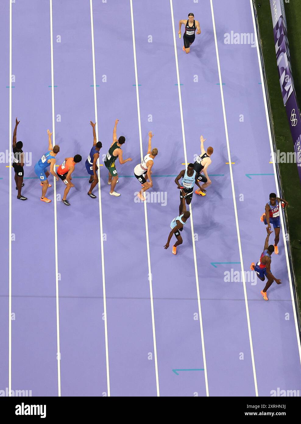 Paris, France. 10th Aug, 2024. Bryce Deadmon (1st R) and Rai Benjamin ...