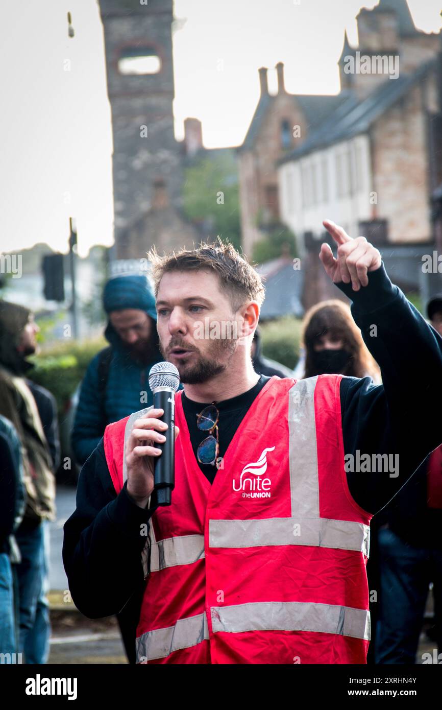 Paisley Watermill Anti Racism Rally august 9th 2024 Stock Photo - Alamy
