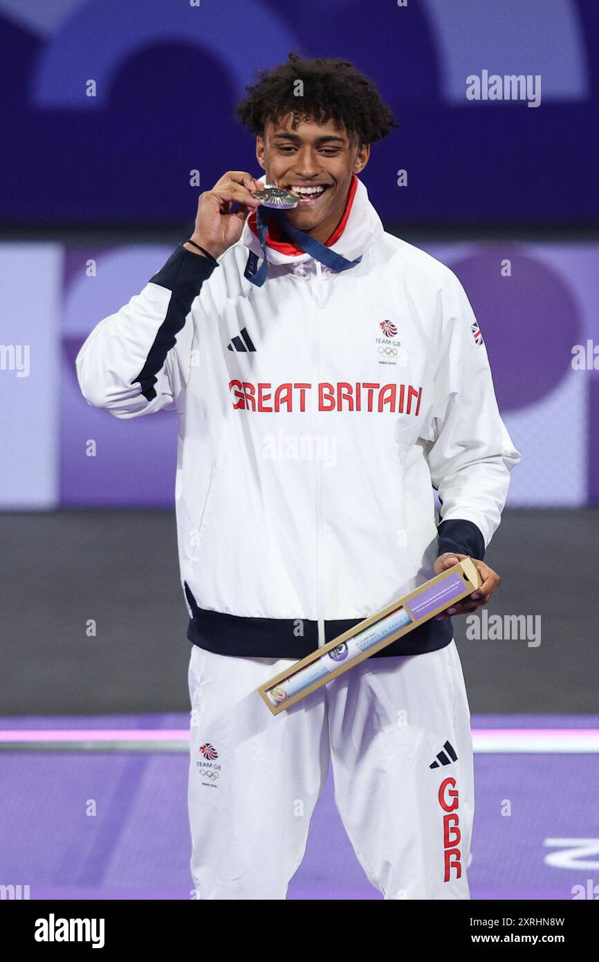 PARIS, FRANCE. 10th Aug, 2024. Silver medalist Caden Cunningham of Team ...