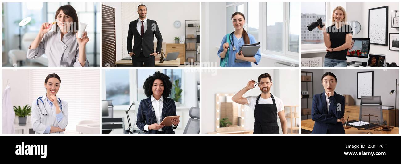 Different professions collage, photos of various people Stock Photo - Alamy