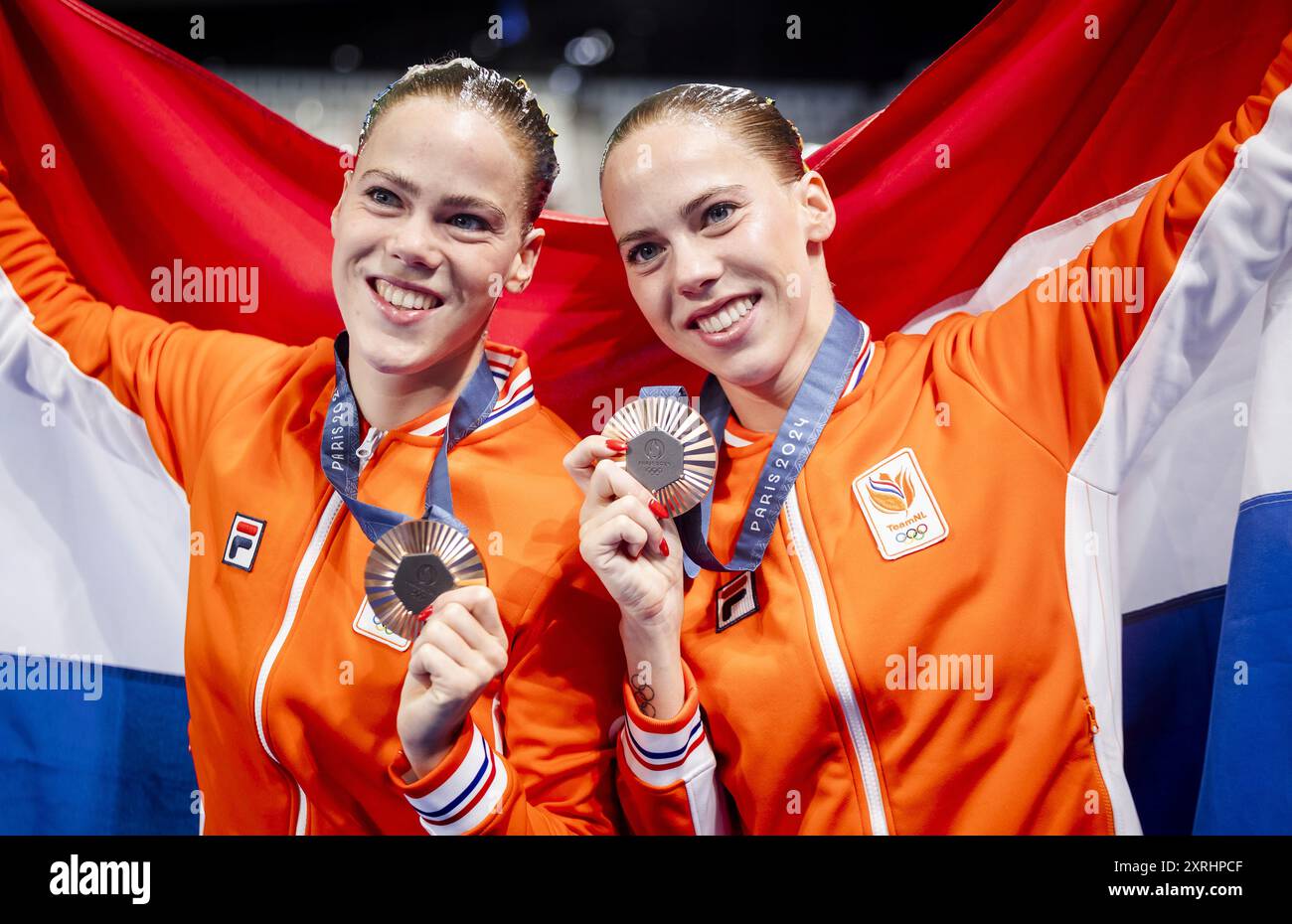PARIS Noortje And Bregje De Brouwer With Their Bronze Medal During