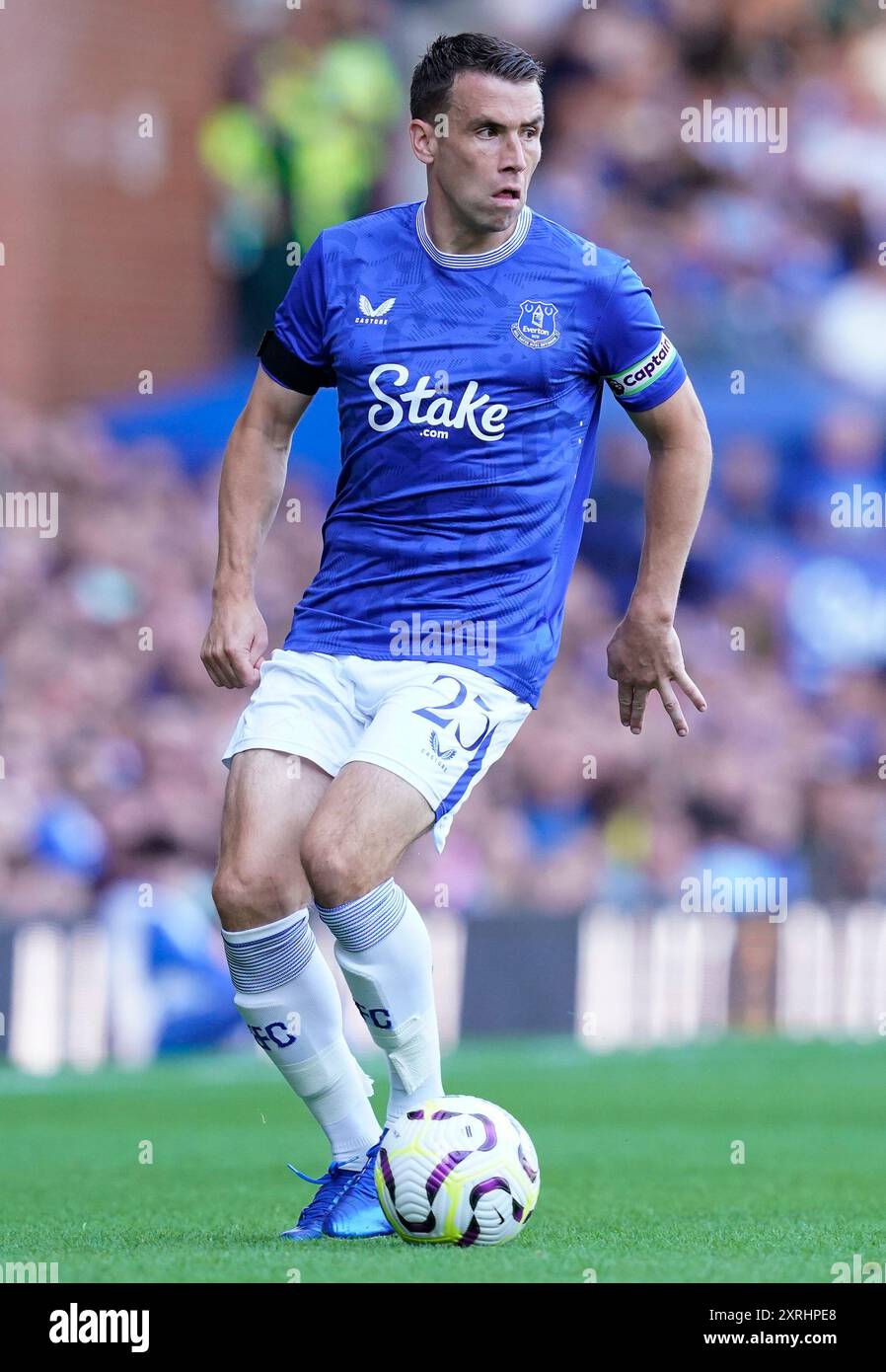 Liverpool, England, 10th August 2024. Seamus Coleman of Everton during ...