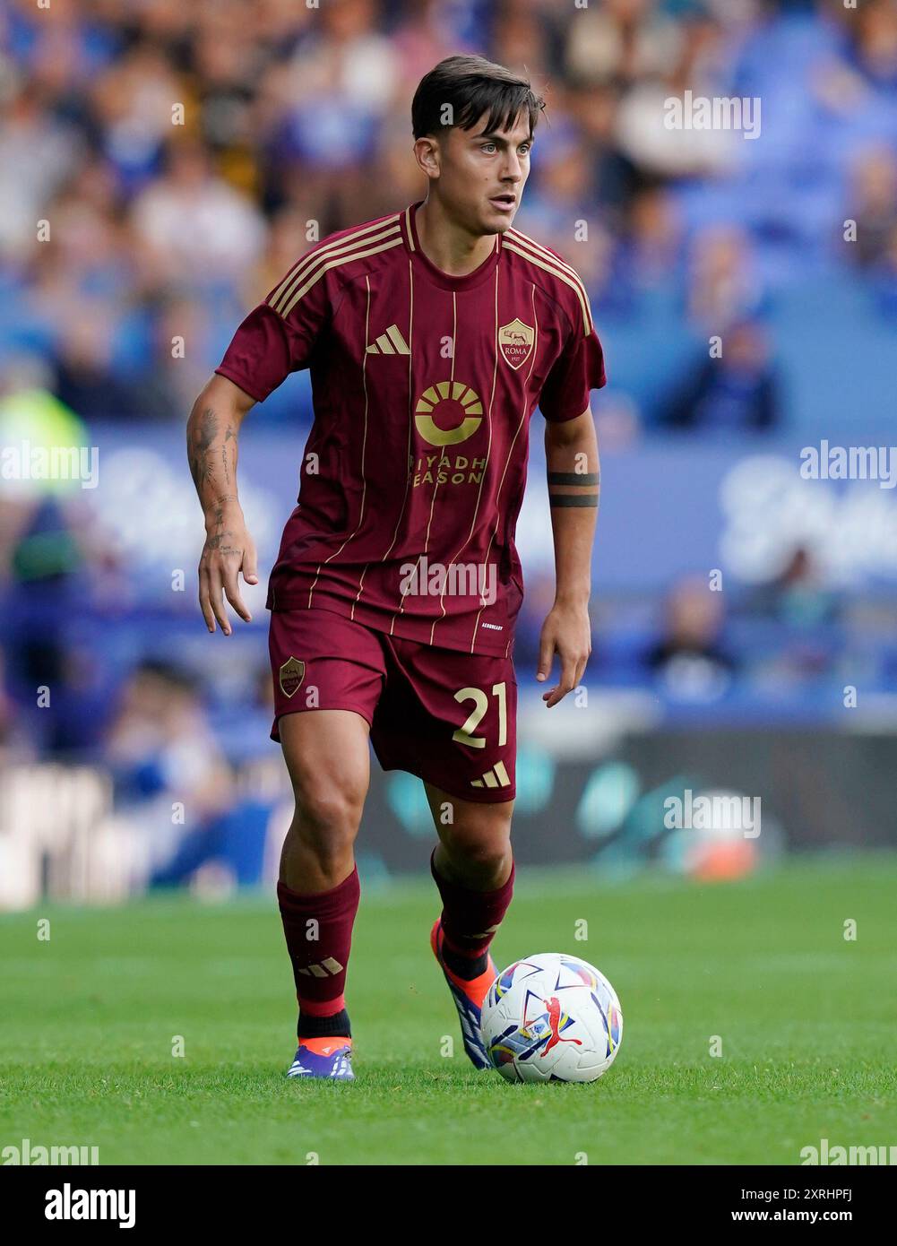 Liverpool, England, 10th August 2024. Paulo Dybala of AS Roma during ...