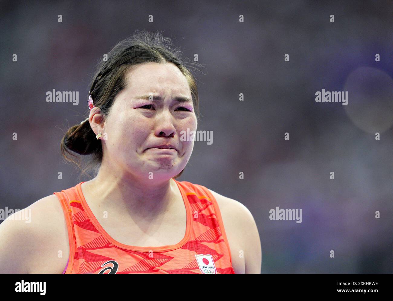 Paris, France. 10th Aug, 2024. Japan's Haruka Kitaguchi reacts after winning gold in the women's ...