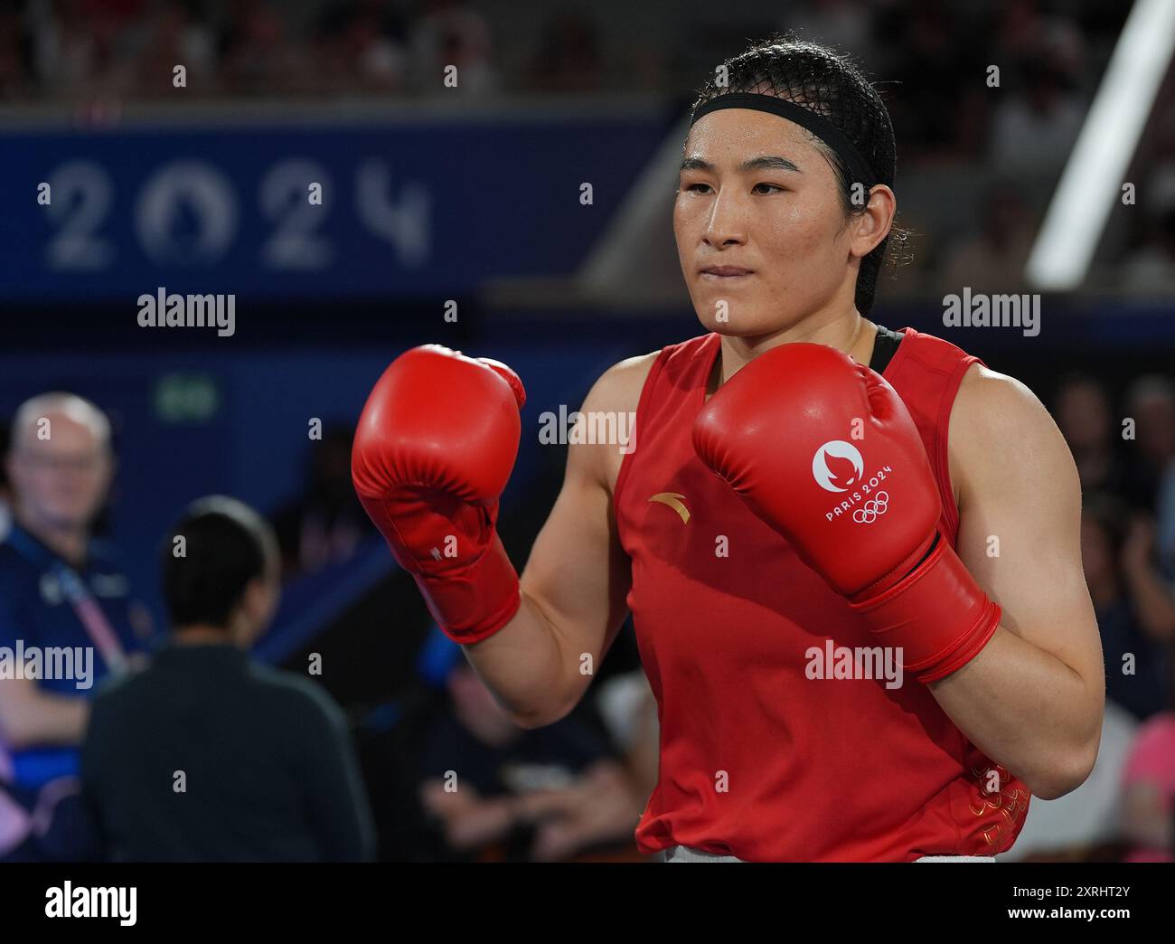 Paris, France. 10th Aug, 2024. Li Qian of China competes against ...