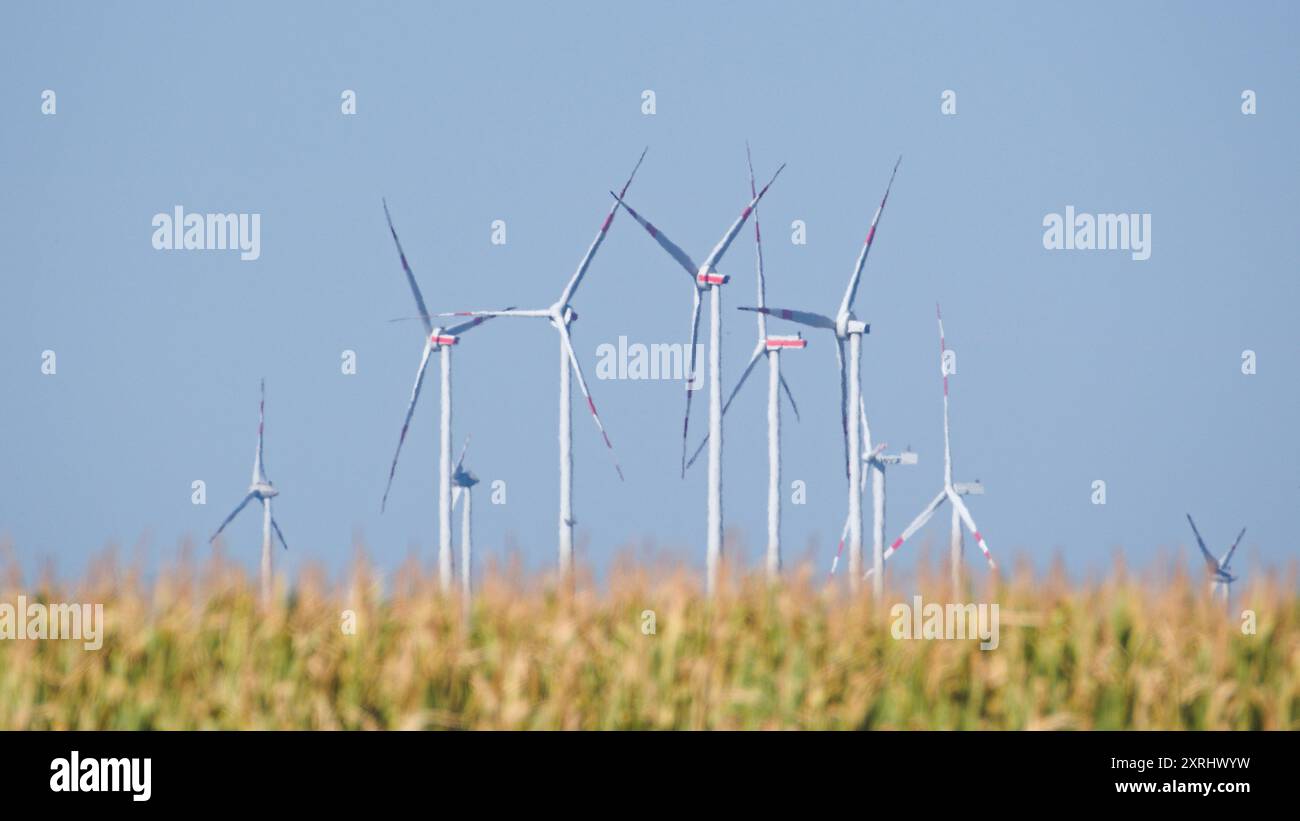 Wind farm power plant in Austria. Clean energy concept Stock Photo - Alamy