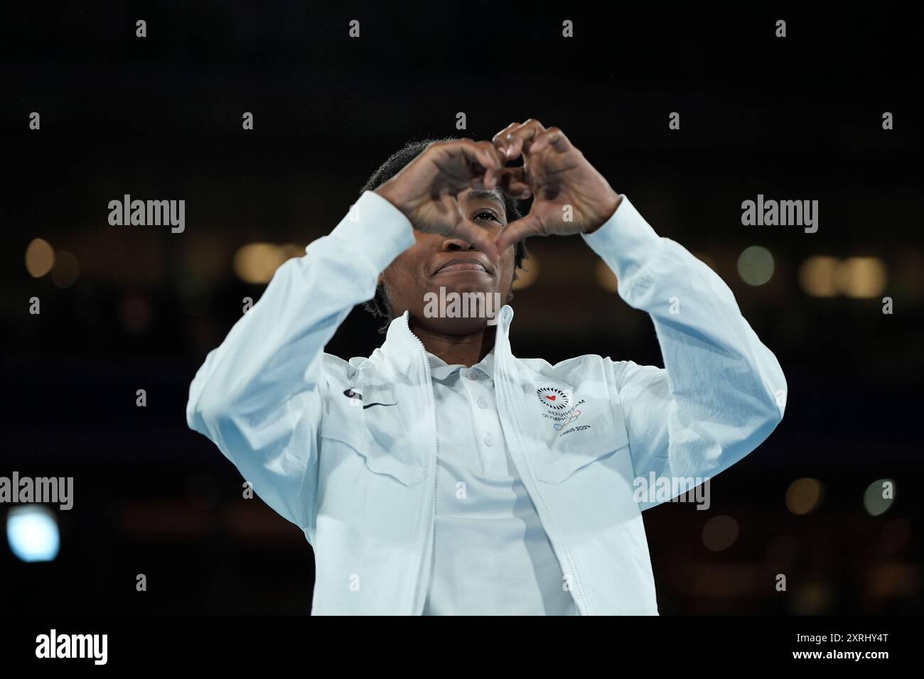 Bronze medalist Refugee Olympic Team's Cindy Ngamba poses during a ...