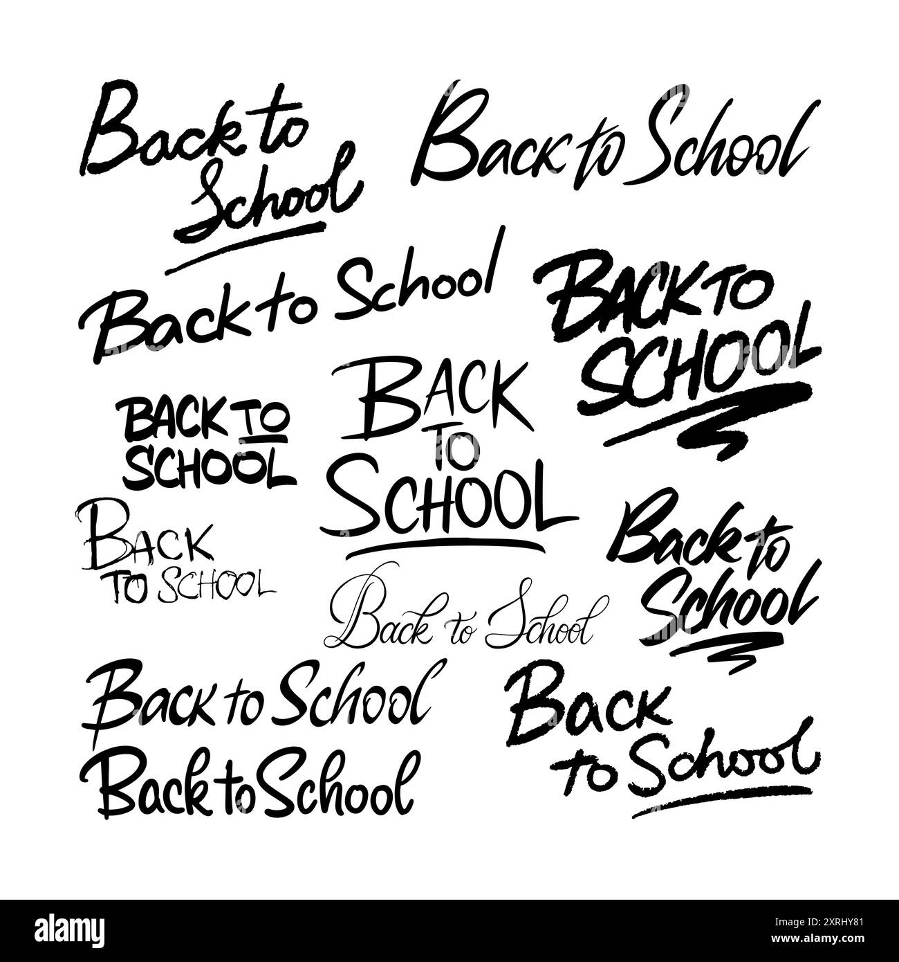 Back to School Lettering Set Stock Vector Image & Art - Alamy
