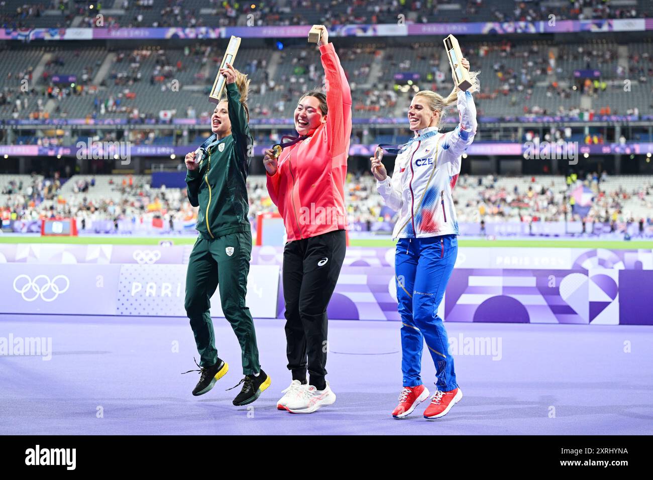 (L-R) van DYK Jo-Ane (RSA), Haruka Kitaguchi (JPN), OGRODNIKOVA Nikola (CZE), AUGUST 10, 2024 ...