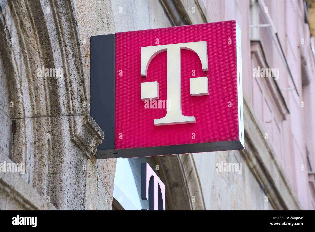 Augsburg, Bavaria, Germany - August 10, 2024: The Deutsche Telekom logo ...