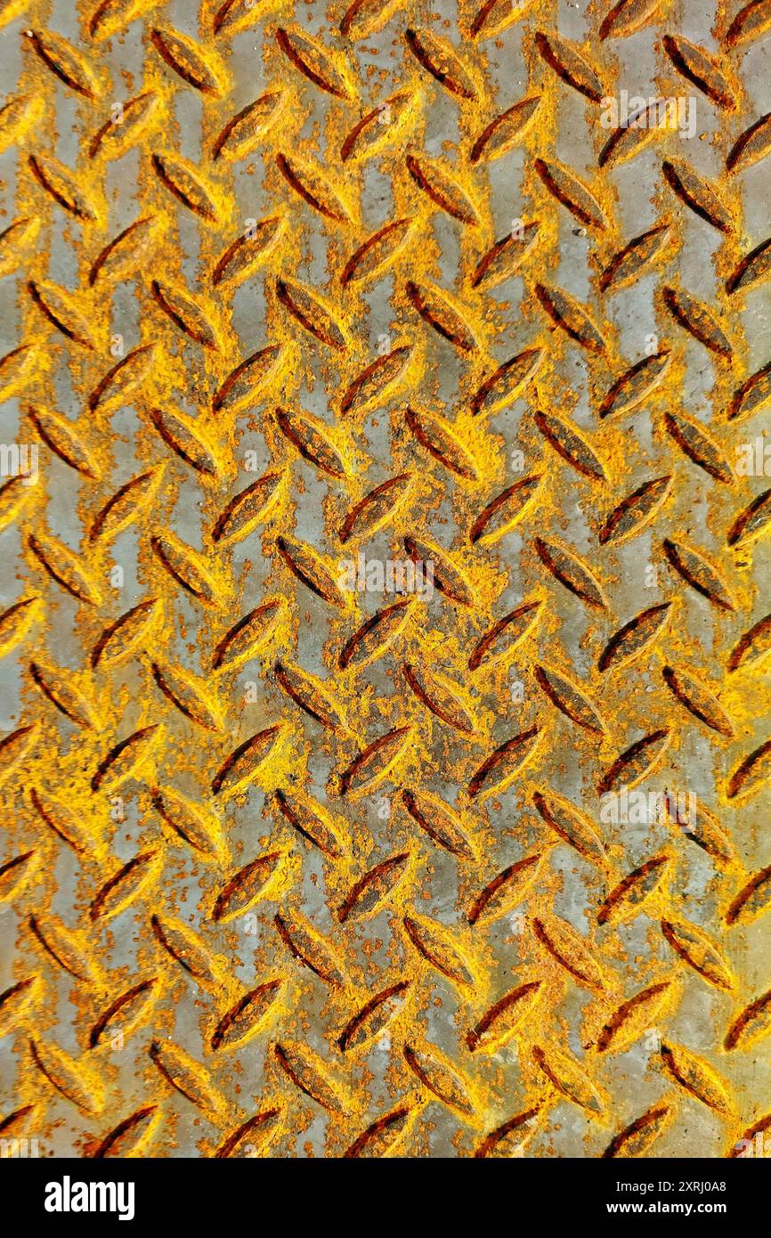 Rusty corrugated metal sheet with a diamond pattern showcasing textures ...