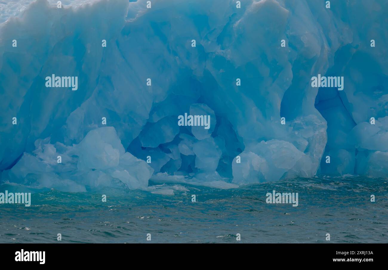 Iceberg Close Up Blue Frozen Floats in Southern Ocean Antarctica ...