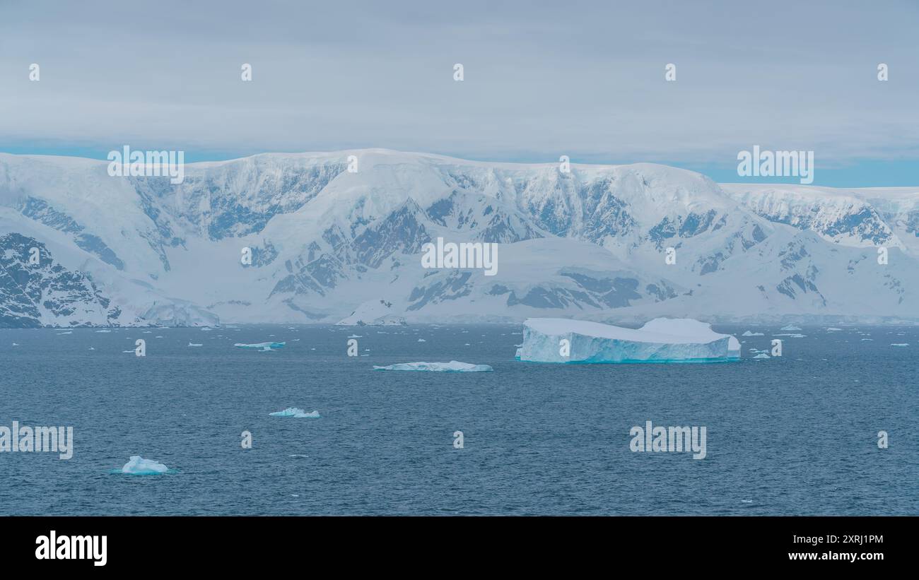Antarctica Iceberg and Snow Covered Mountains. View From Scenic Sailing ...