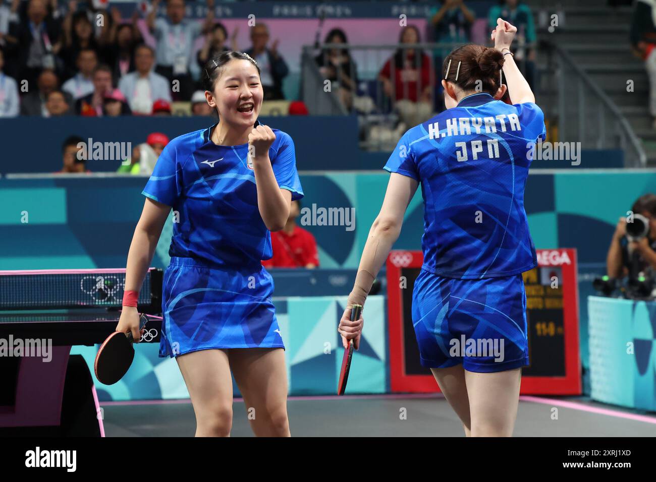 Paris, France. 10th Aug, 2024. Hina Hayata & Miwa Harimoto (JPN) Table Tennis : Women's Team ...