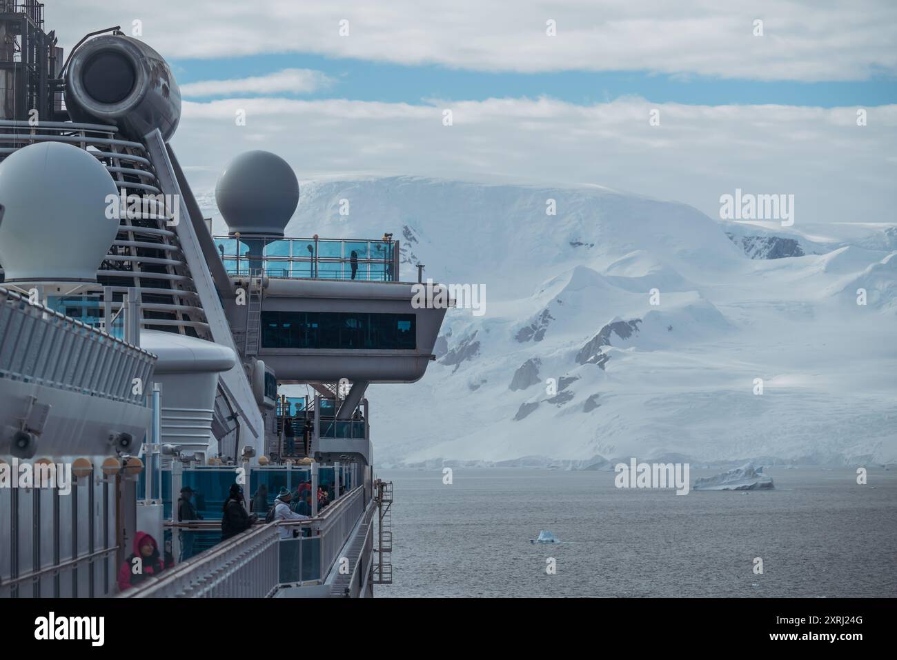 Charlotte Bay, Antarctica - December 30th 2023 - Photo of Cruise Ship and Passengers with Giant ...