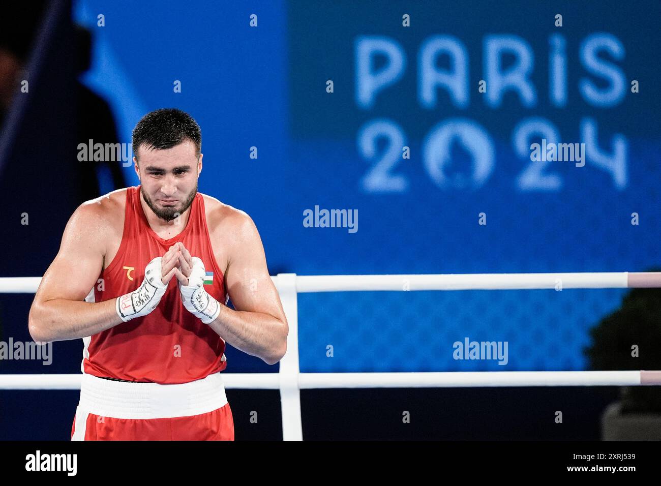 Bakhodir Jalolov of Uzbekistan celebrate the gold medal during Men's ...