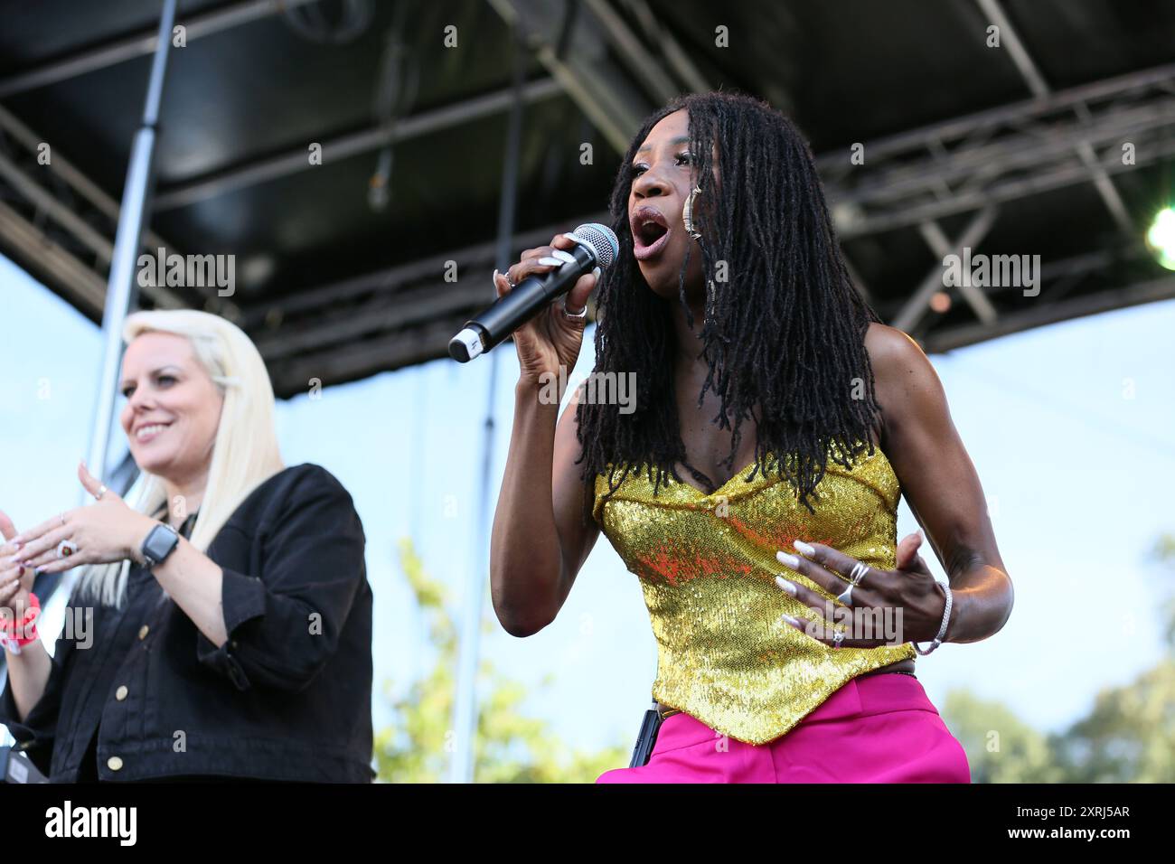 Rochdale, UK. 10th August, 2024. Heather Small, the voice of M People ...