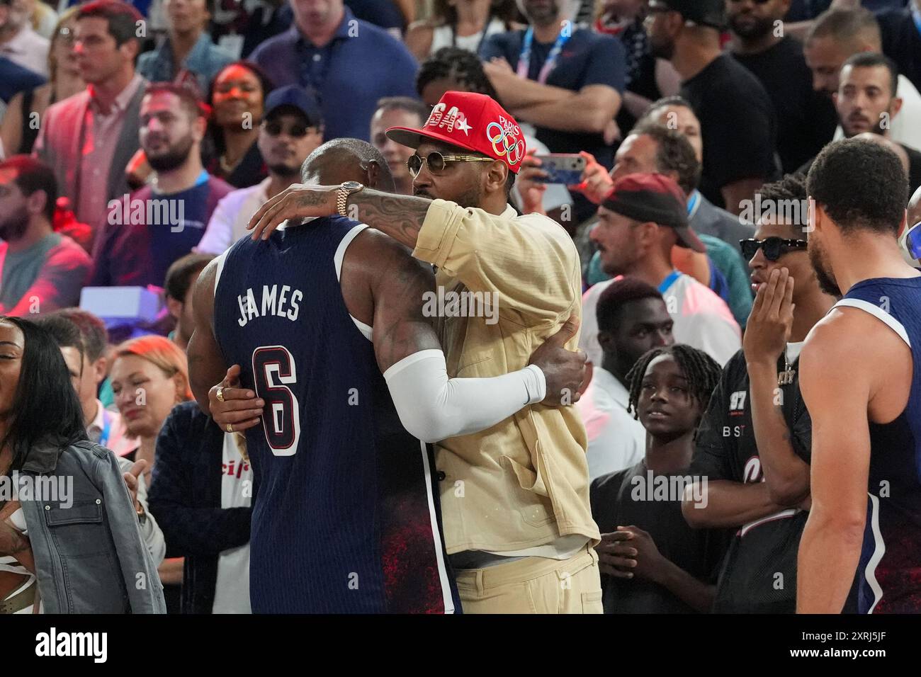 Lebron James of the USA (6) celebrates after team USA defeated, France ...