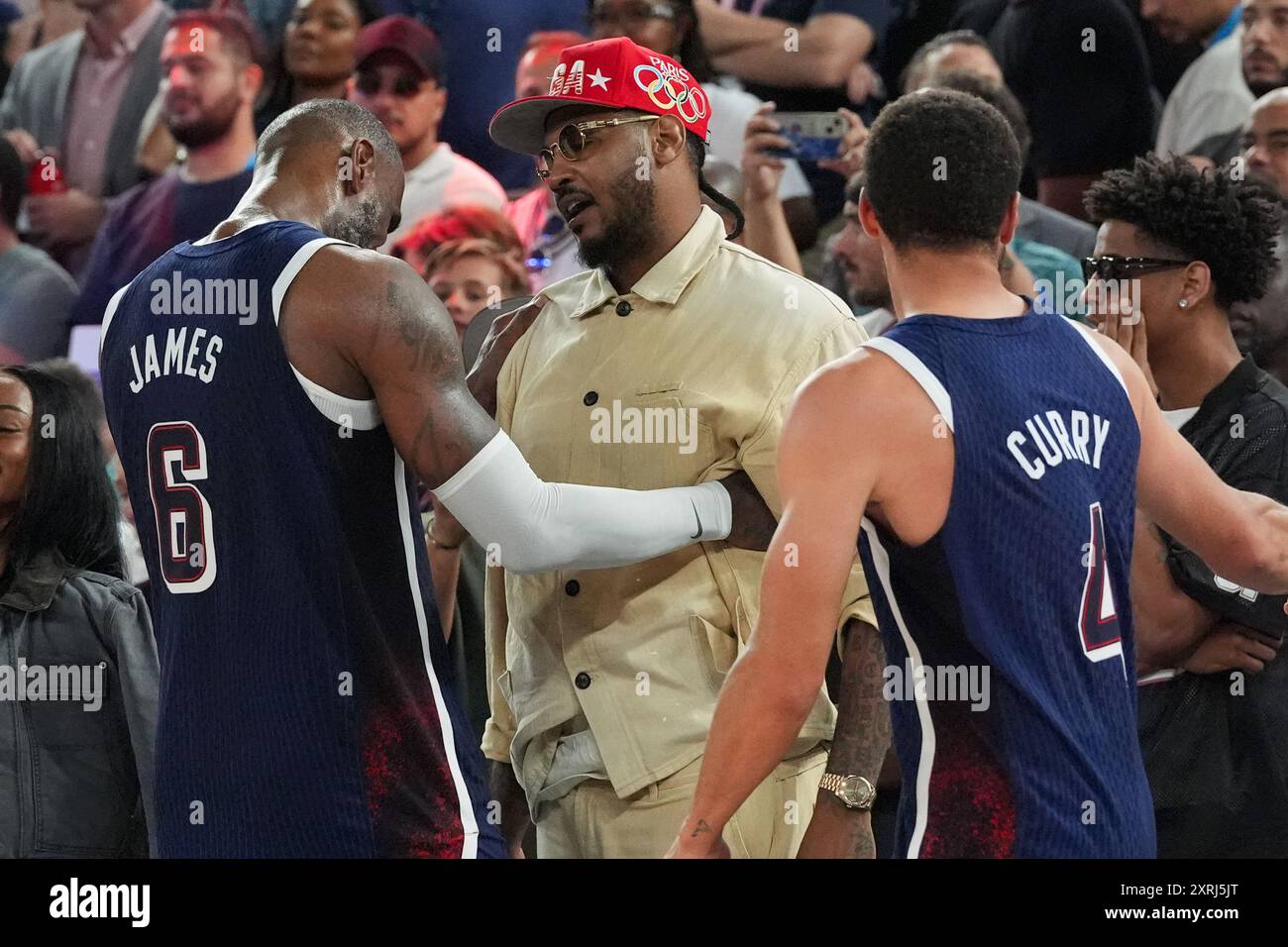 Lebron James of the USA (6) celebrates after team USA defeated, France ...