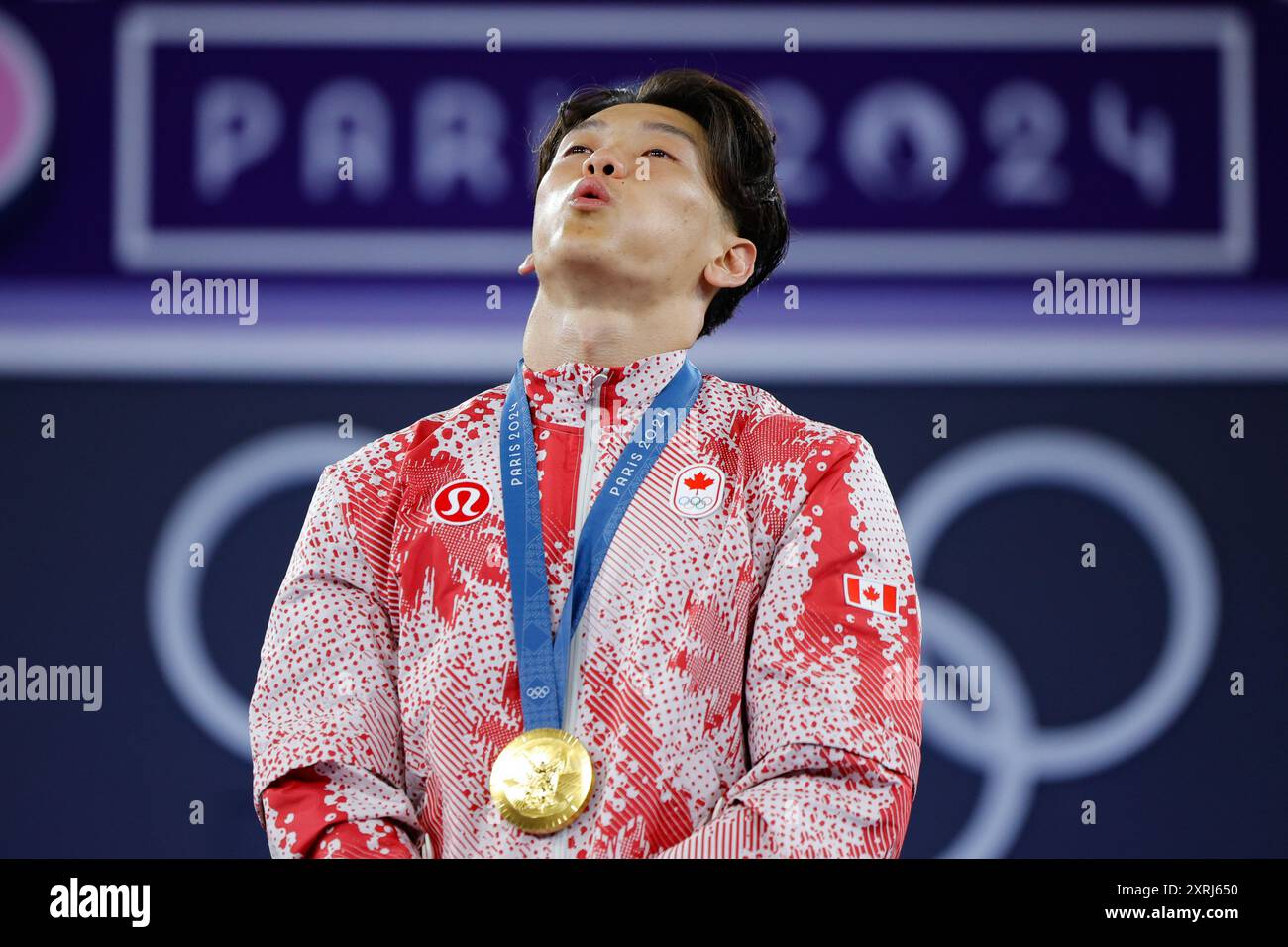 Paris, France. 10th Aug, 2024. Gold medalist Philip Kim of Canada ...