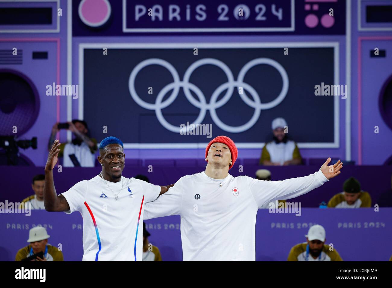 Paris, France. 10th Aug, 2024. Danis Civil (L) of France, known as B ...