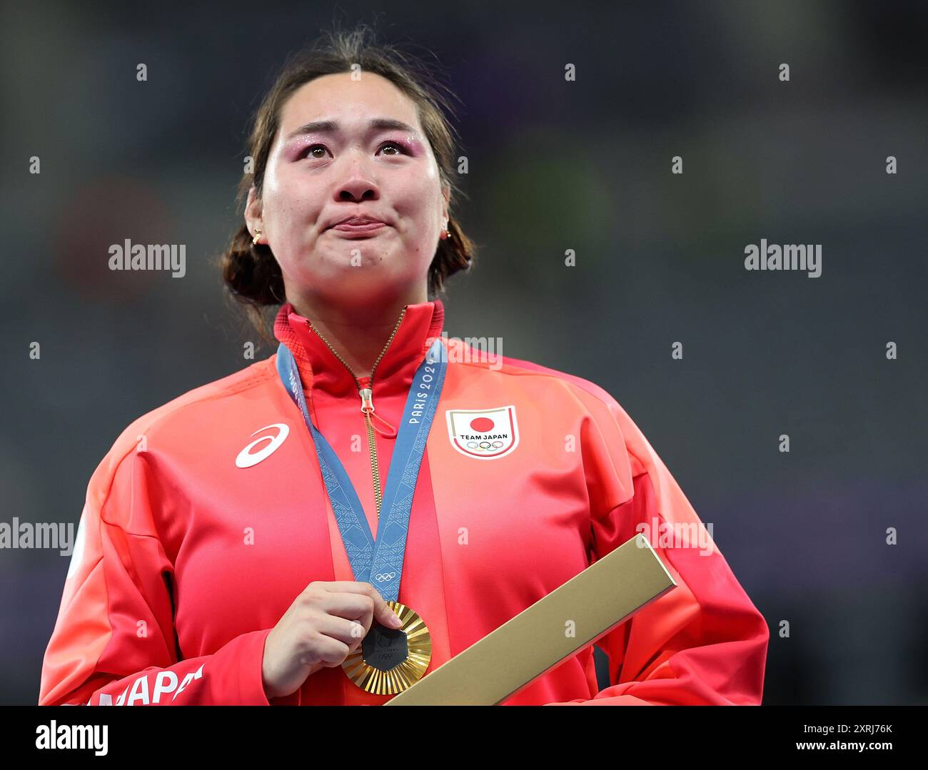 Paris, France. 10th Aug, 2024. Gold medalist Kitaguchi Haruka of Japan reacts during the victory ...