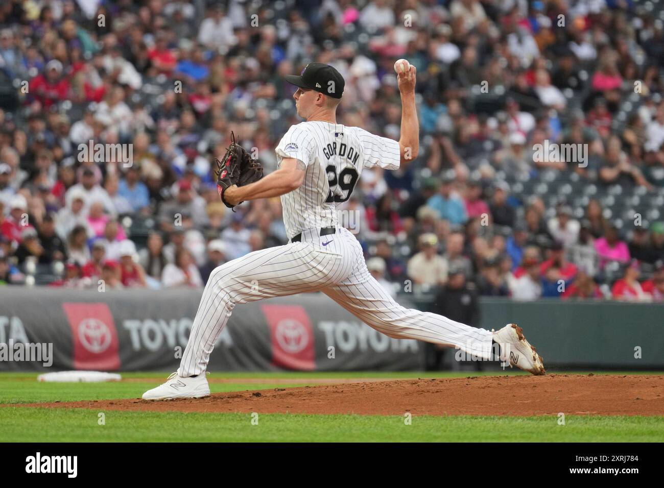 August 9 2024: Colorado pitcher Tanner Gordon (29) throws a pitch ...