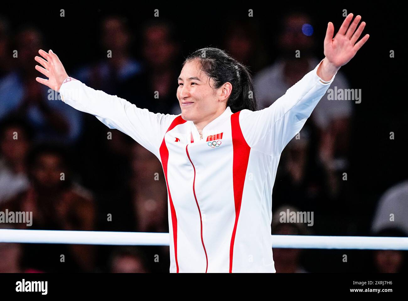 Gold Medallist Qian Li of China poses after Women's 75kg - Final of the ...