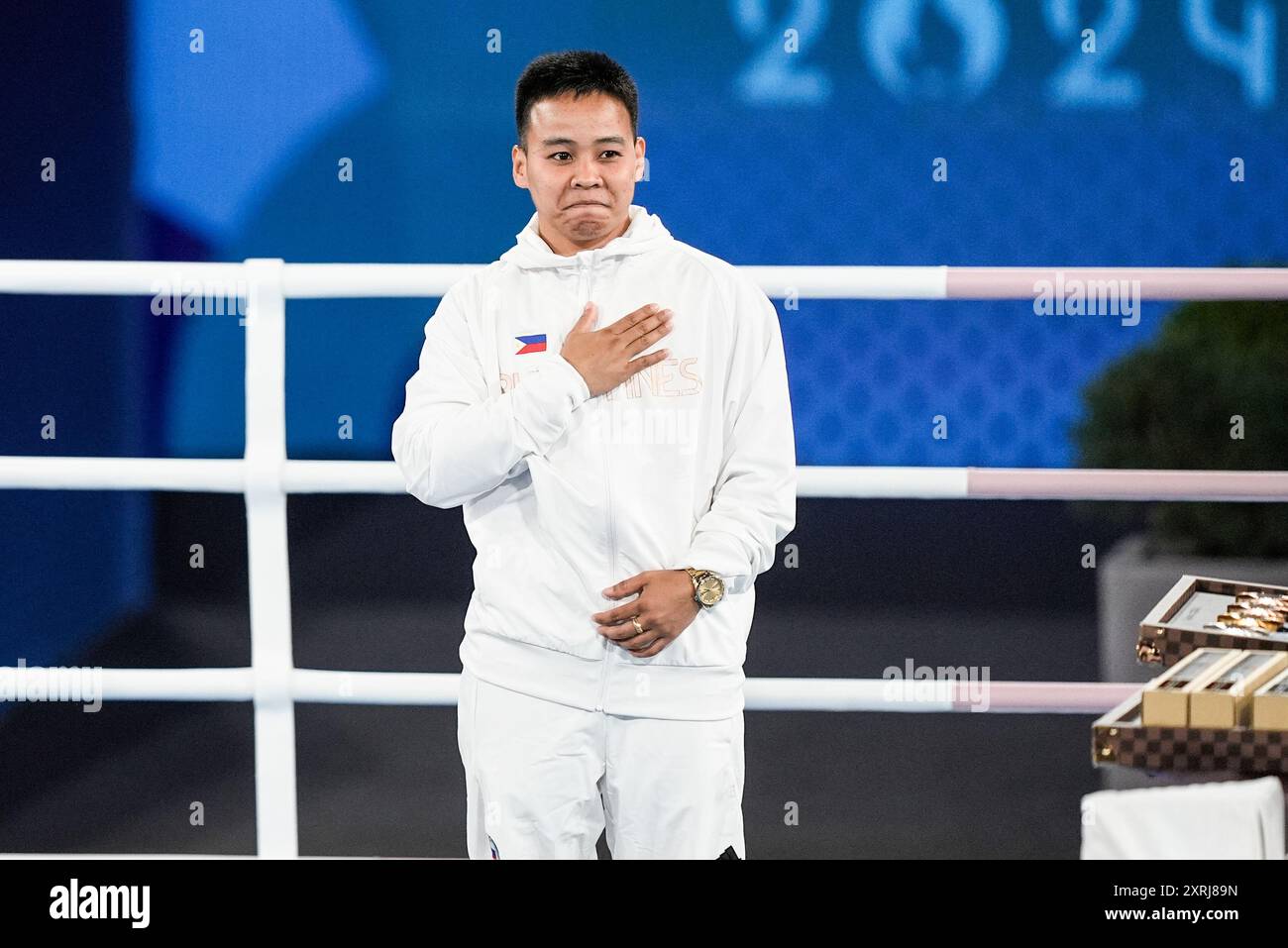 Bronze Medallist Nesthy Petecio of Philippine poses after Women's 57kg ...