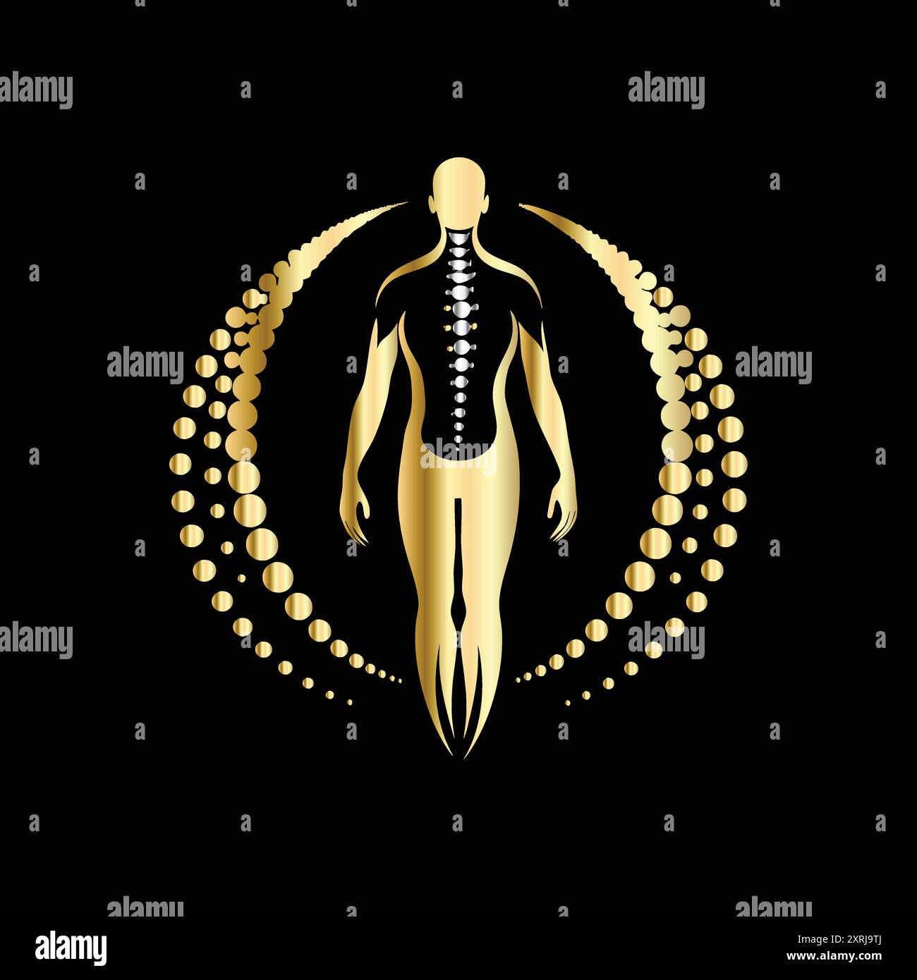 Human spine icon. Vector illustration of a human spinal chiropractic ...