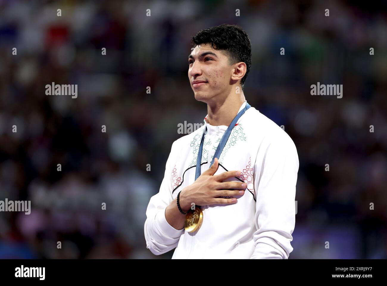 Paris, France. 10th Aug, 2024. Gold medalist Arian Salimi of Iran ...