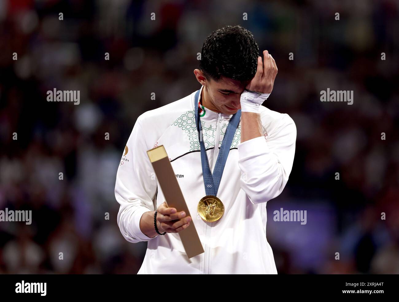 Paris, France. 10th Aug, 2024. Gold medalist Arian Salimi of Iran ...